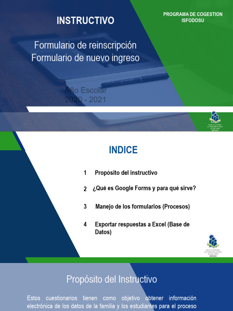 INSTRUCTIVO FINAL Formularios Inscripcion y Reinscripción | PDF