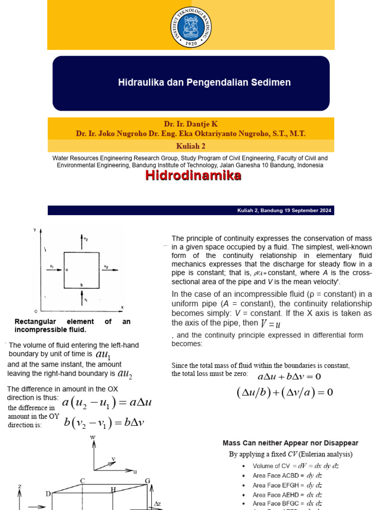 Hidraulika Dan Pengendalian Sedimen | PDF