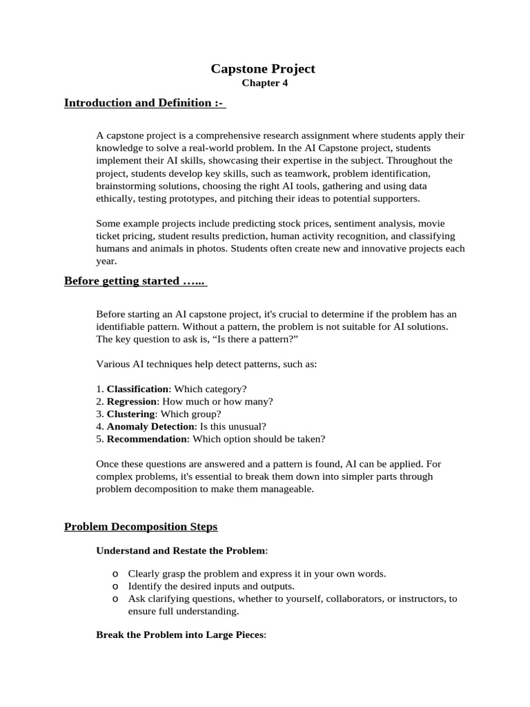 Capstone Project and Future of AI Notes | PDF