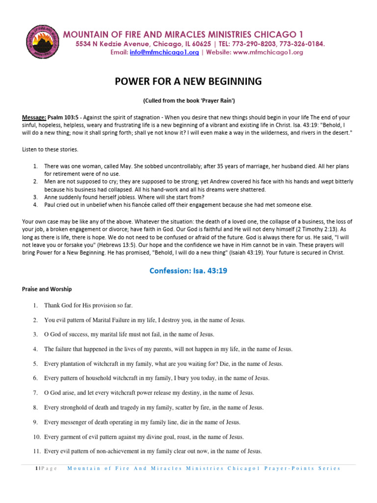 Power For A New Beginning | PDF