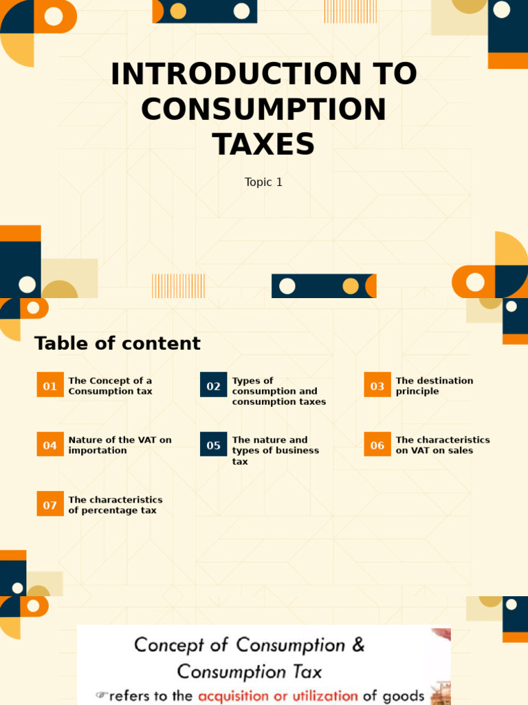 Introduction to Consumption Tax | PDF