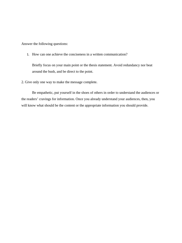Assignment (7 C's in Written Communication) | PDF