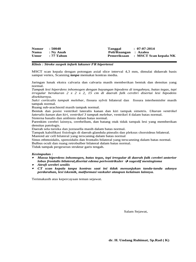 Ny Anah, CT Kepala | PDF