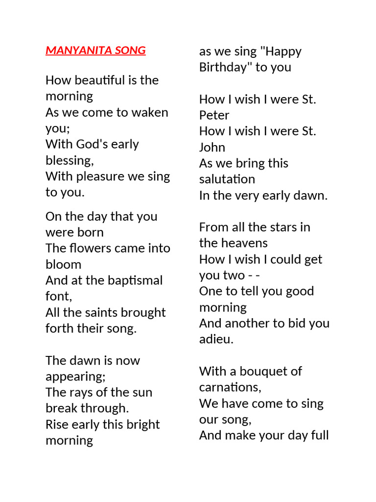 MANYANITA SONG | PDF