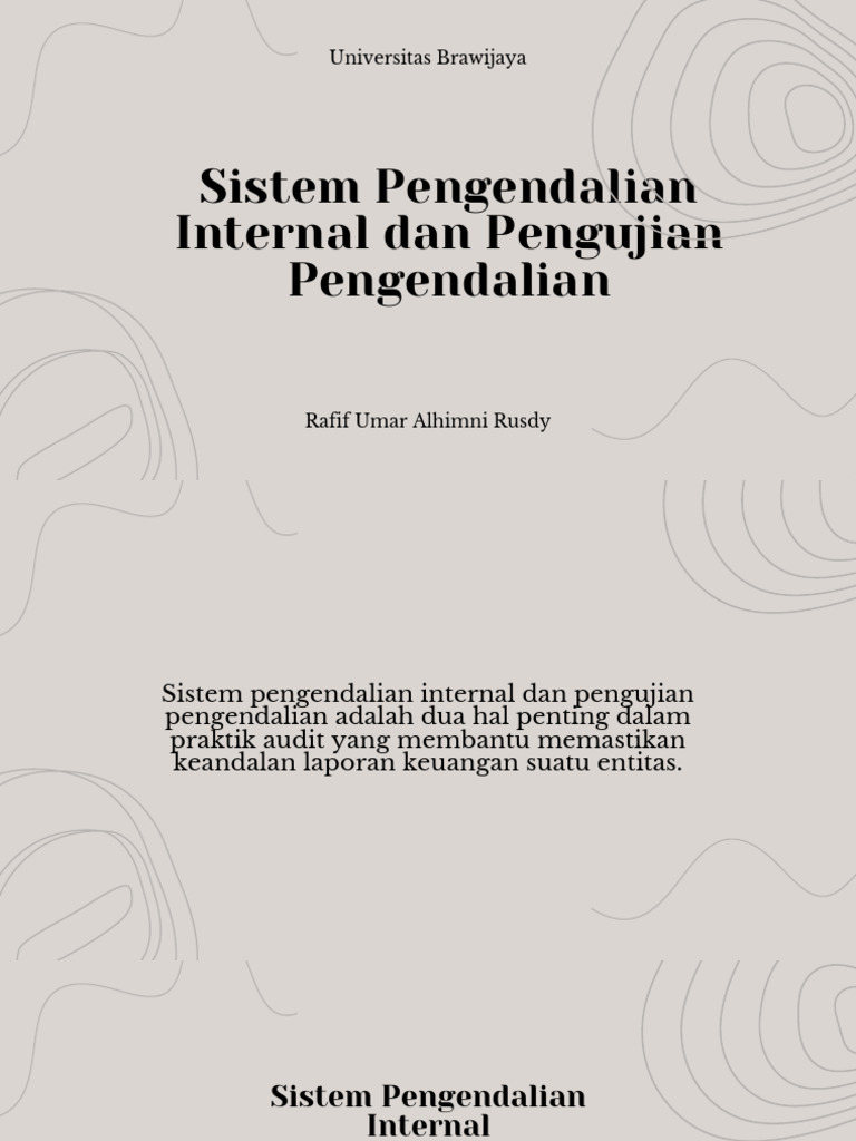 Sistem Pengendalian Internal Dan Pengujian Pengendalian | PDF