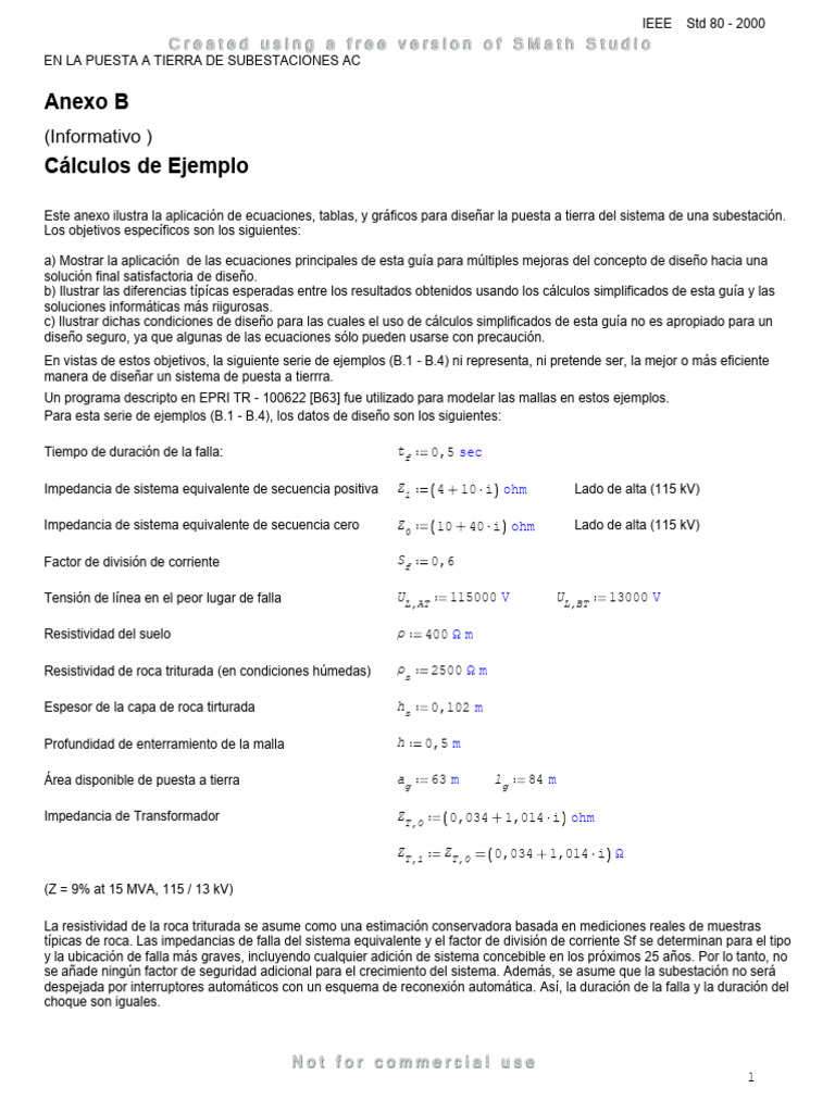 Puesta A Tierra Ejemplos Ieee Std 80 2000 Pdf