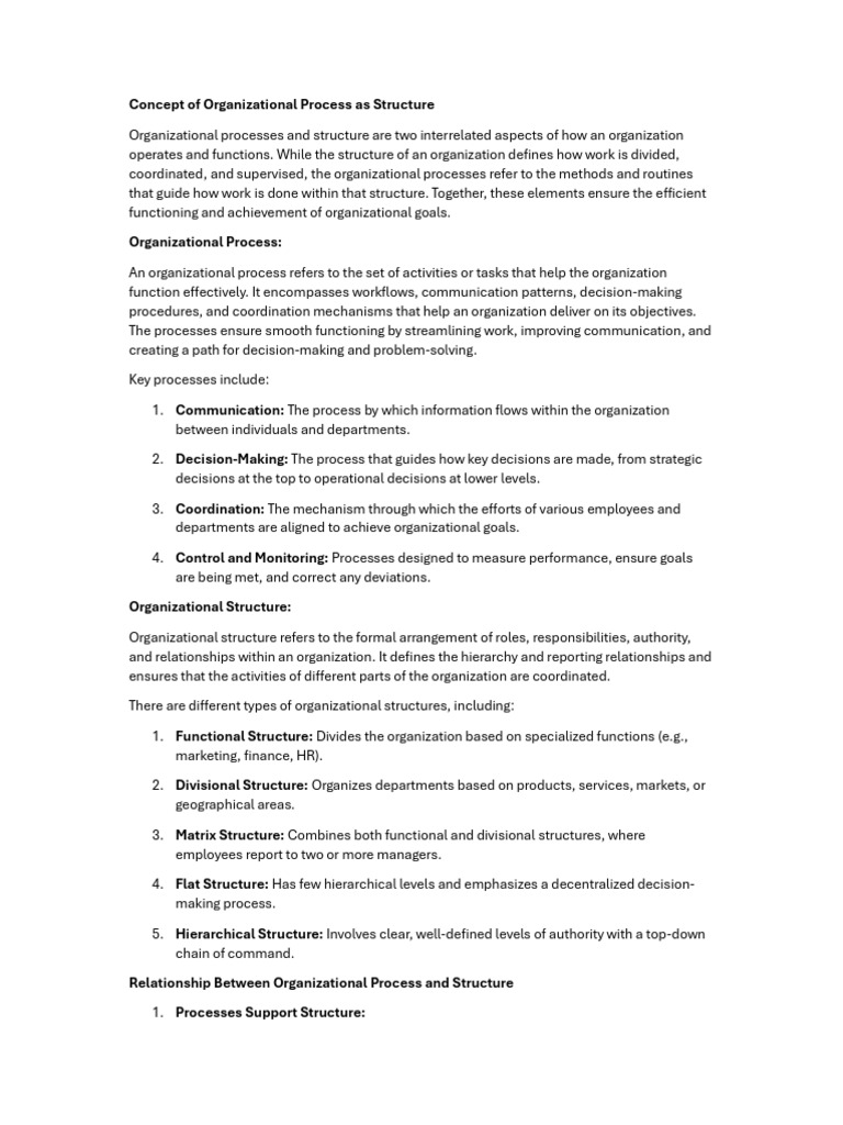 Organizational Process as Structure | PDF