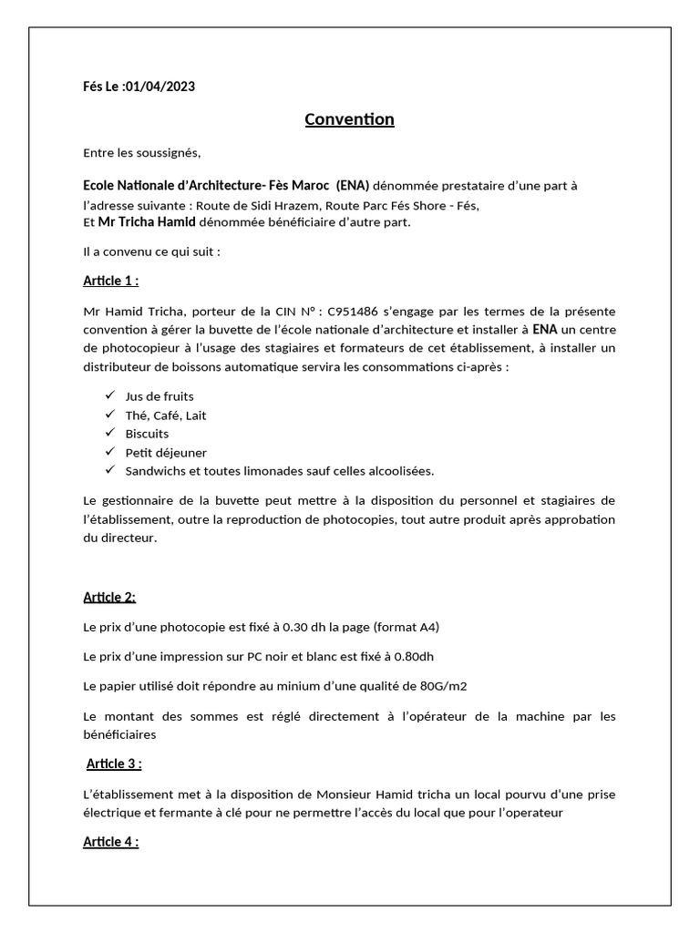 Convention ENA | PDF