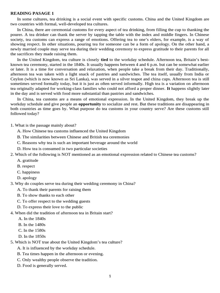 B1 Reading Test 1 | PDF