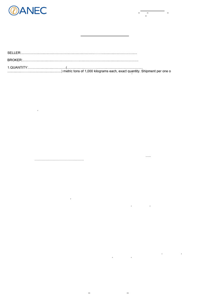 ANEC 71 - 2024 - Brazilian Soybean Meal or Pellets FOB Parcels | PDF