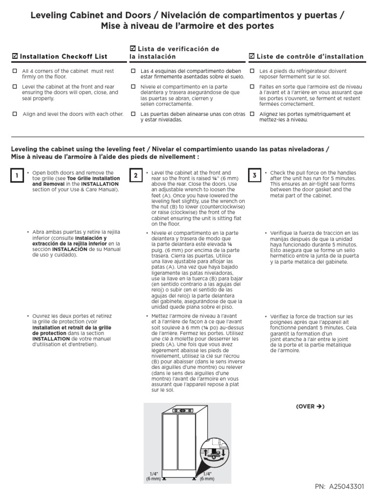 Refrigerator Install Sheet | PDF