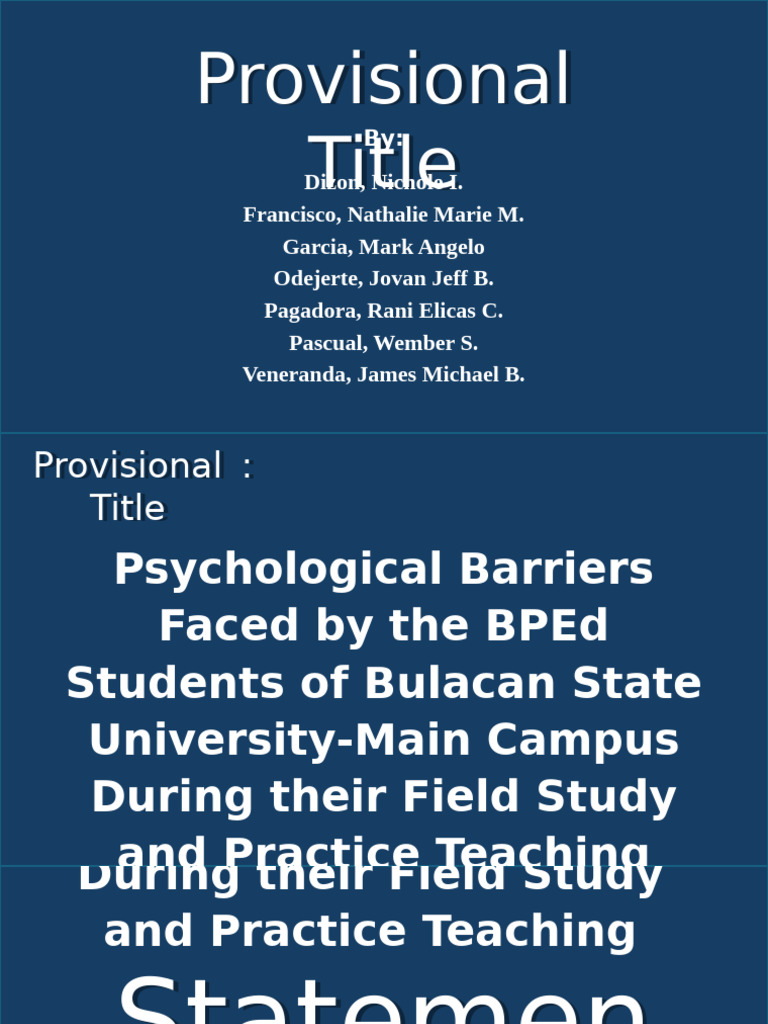 Provisonal Title and SOP | PDF