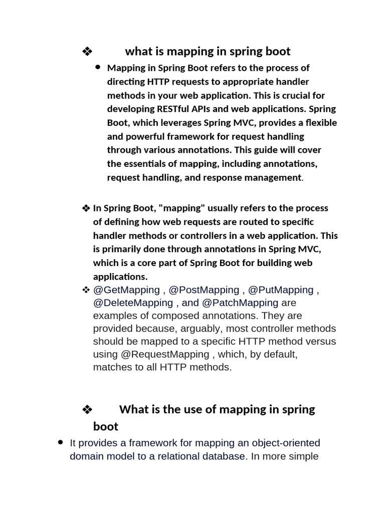 MAPPING IN SPRING BOOT | PDF