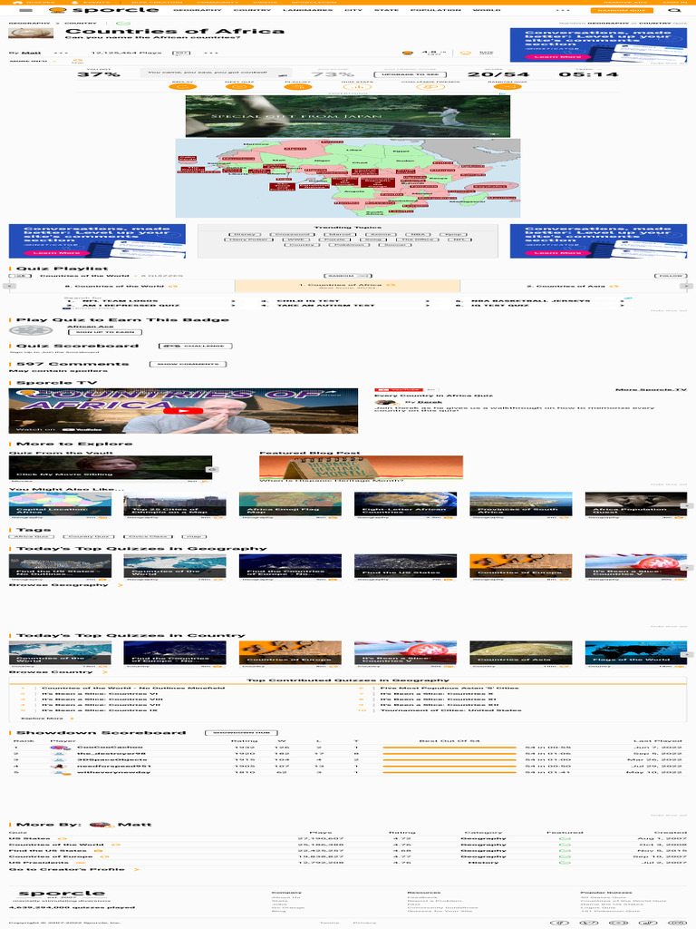 Countries of Africa Map Quiz | PDF