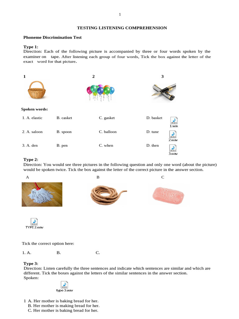 Listening Test | PDF
