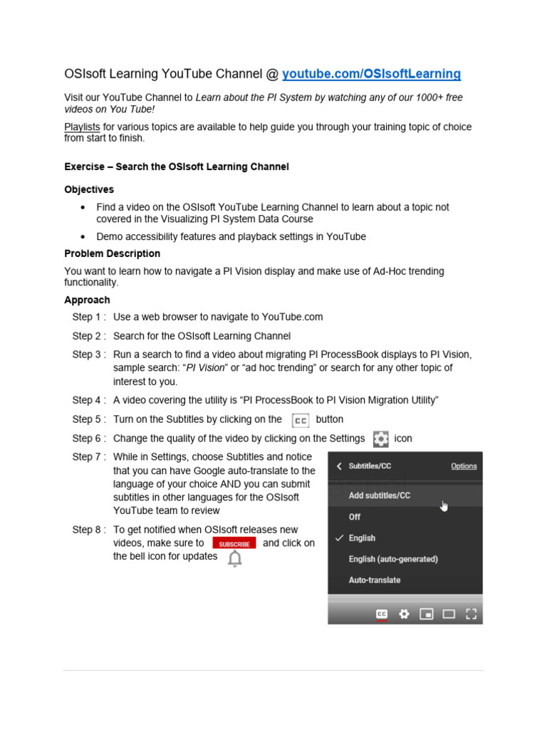 Browse, Add Subtitles, and View Playlists On The YouTube Channel | PDF