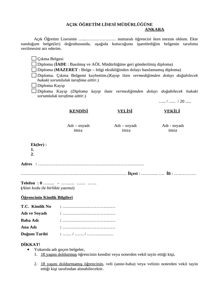 13121727_aol_diploma_cikma_kayip_dilekce_ornegi | PDF 13121727_aol_diploma_cikma_kayip_dilekce_ornegi | PDF