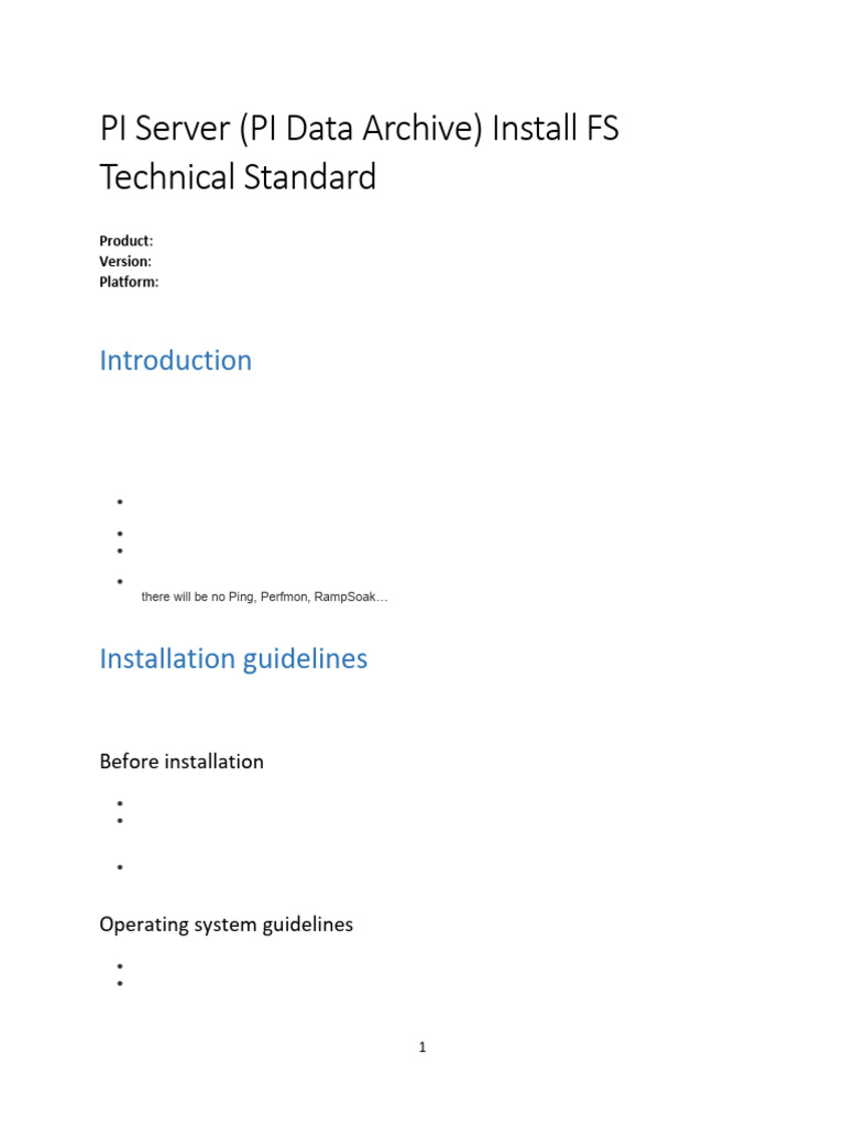 PI Server Install FSTS | PDF