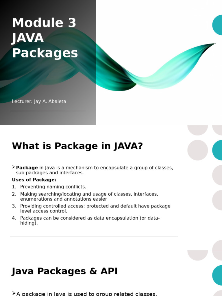 Module 3 - JAVA Packages | PDF