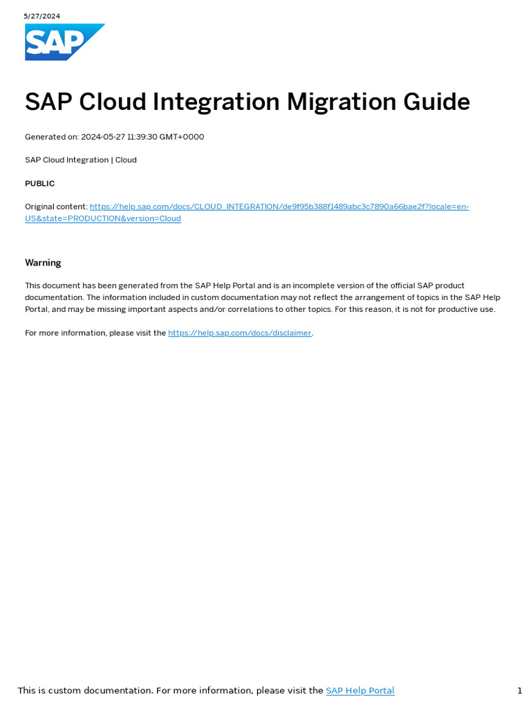 SAP Cloud Integration Migration Guide | PDF