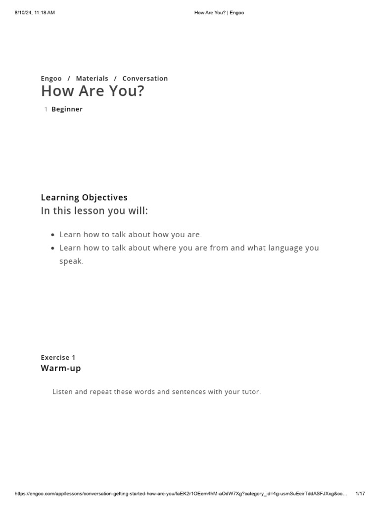 L2_How Are You | PDF