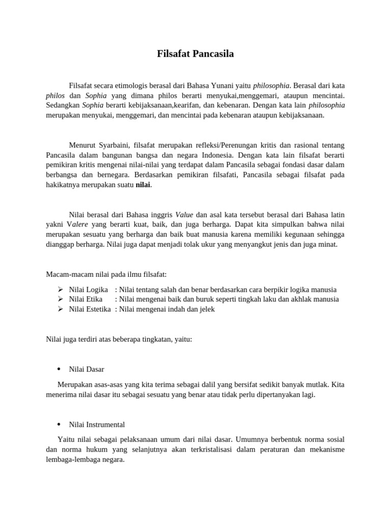 Filsafat Pancasila (Tugas Pancasila) | PDF