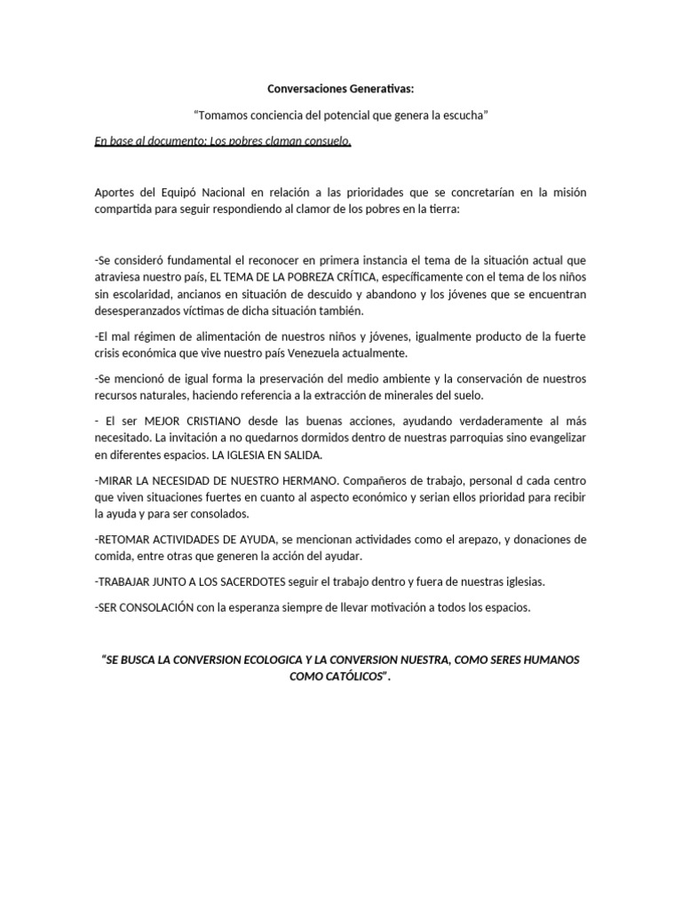 Conversaciones Generativas | PDF