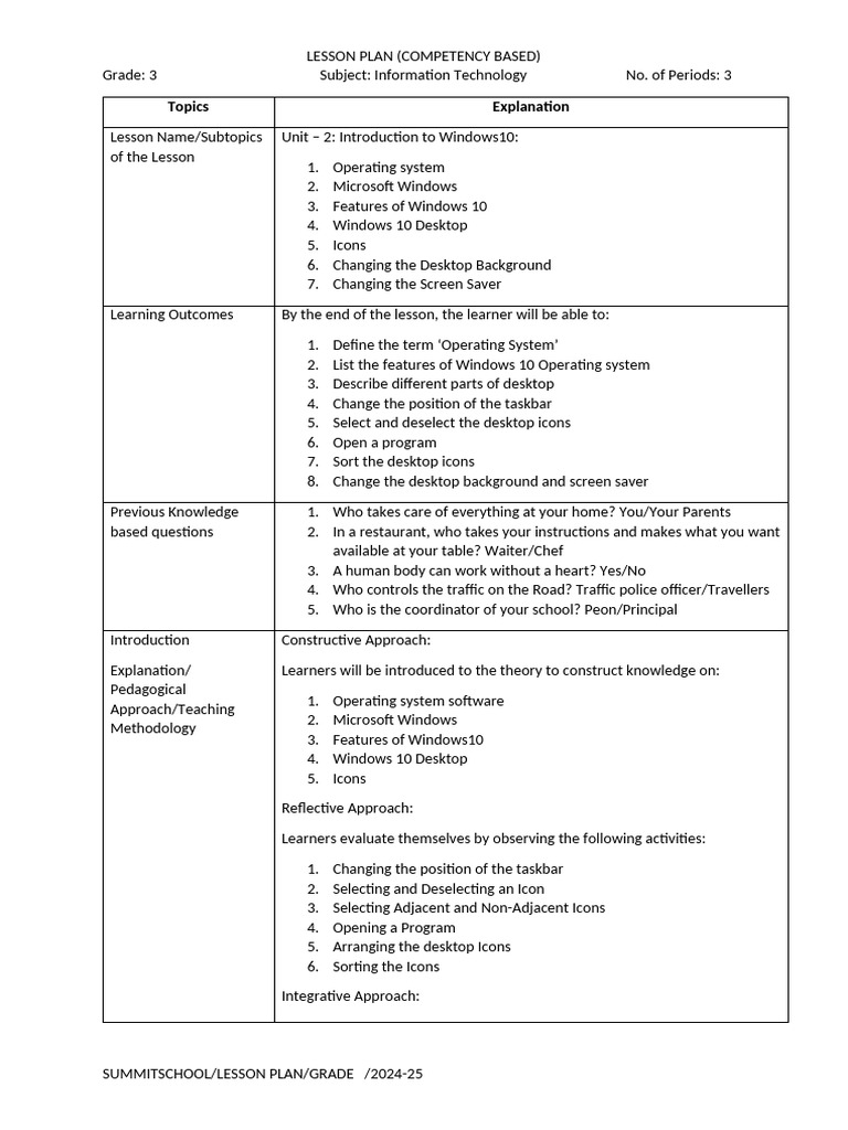 LESSON PLAN2-Grade 3 | PDF