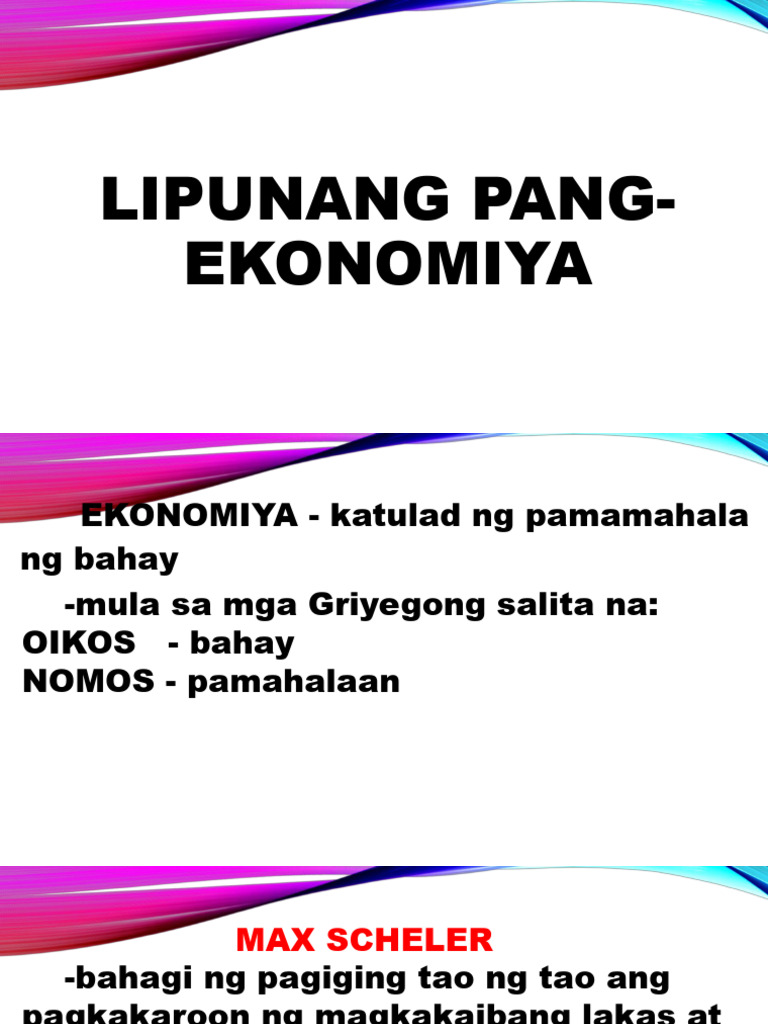 Lipunang Pang Ekonomiya | PDF