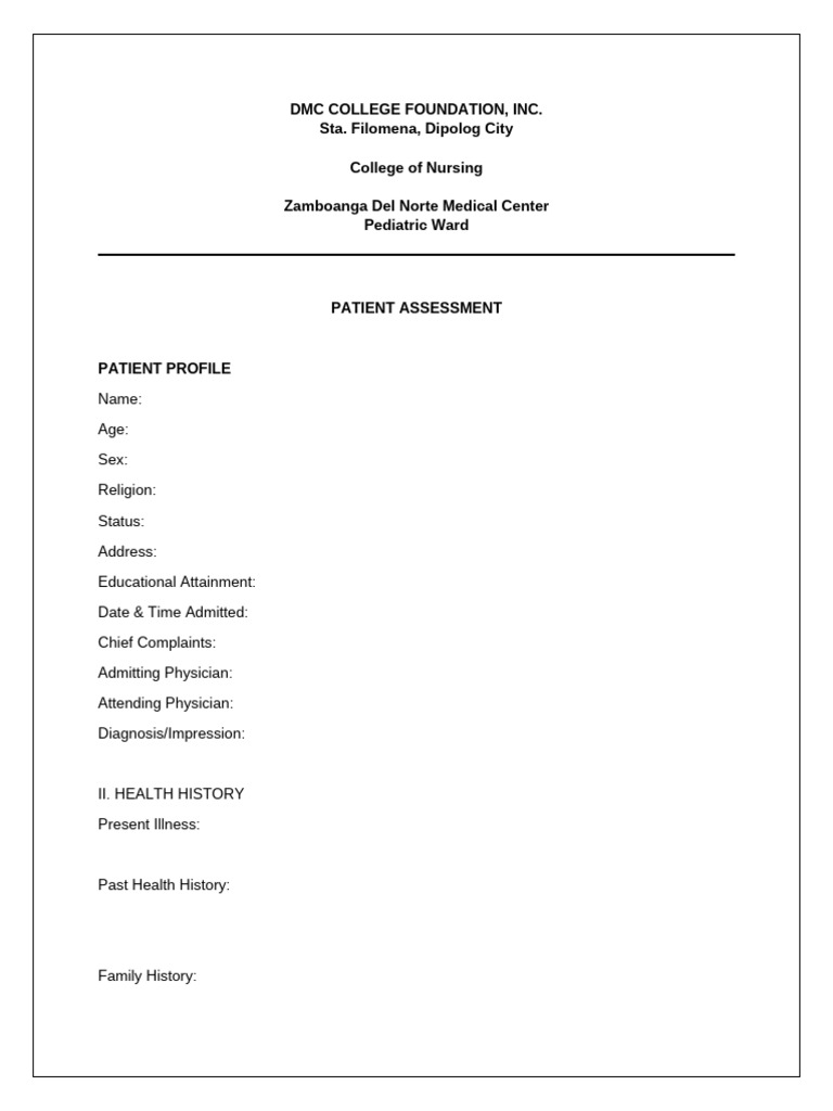 Pedia Ward Assessment | PDF