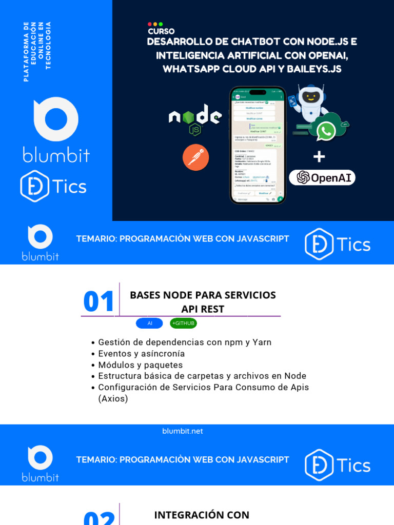 Temario ChatBot con Node.js-2 | PDF