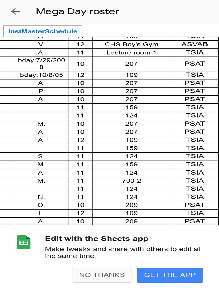 Mega Day Roster - Google Drive | PDF