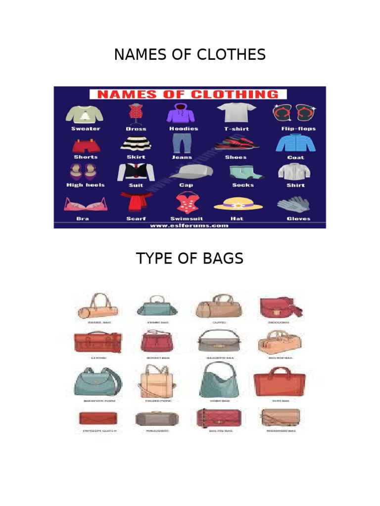 Names of Clothes | PDF