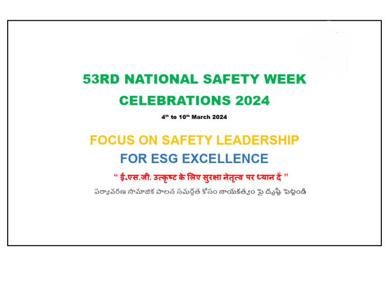 National Safety Week 2024 Events | PDF