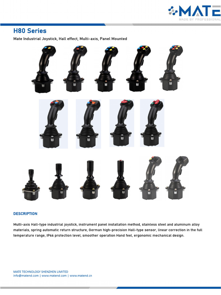 H80 Series Joystick MKF JS06 DATA SHEET | PDF