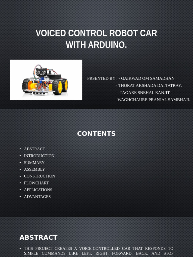 Voiced Control Robot Car With Arduino Pdf Arduino Robot