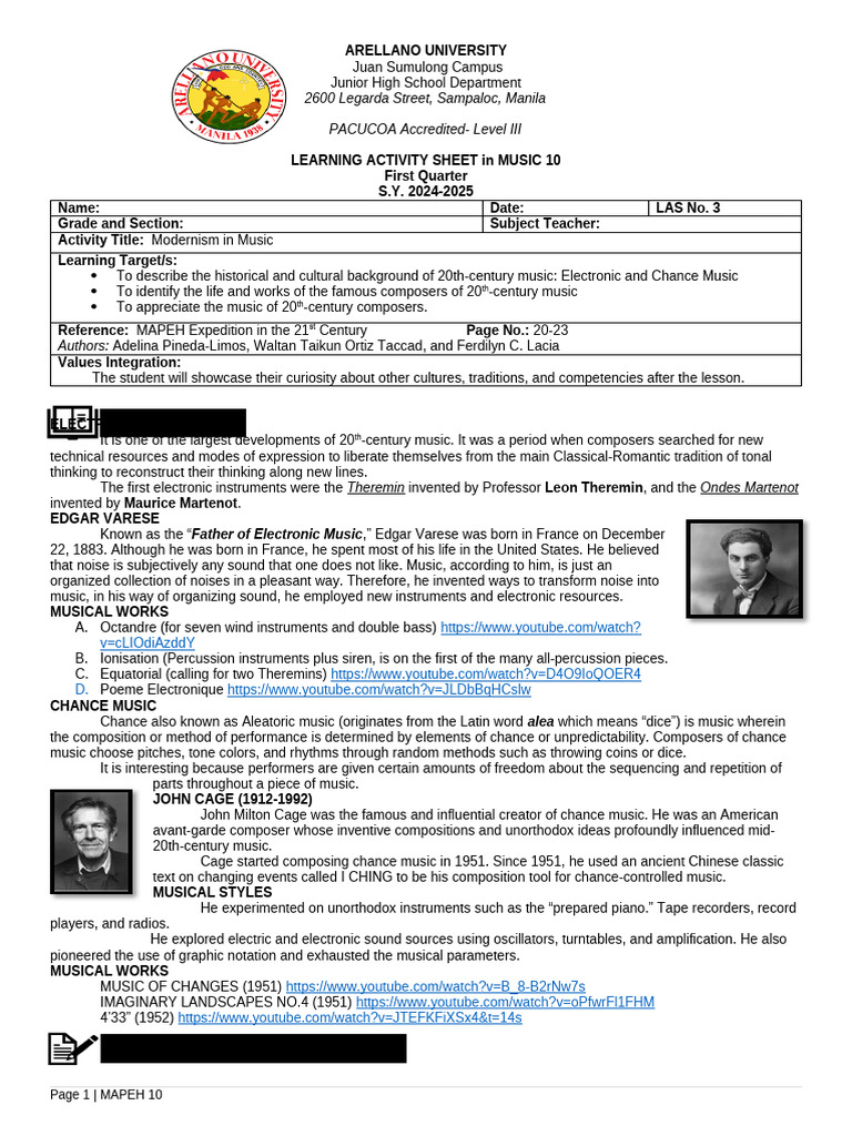 Q1-LAS-3-MUSIC | PDF