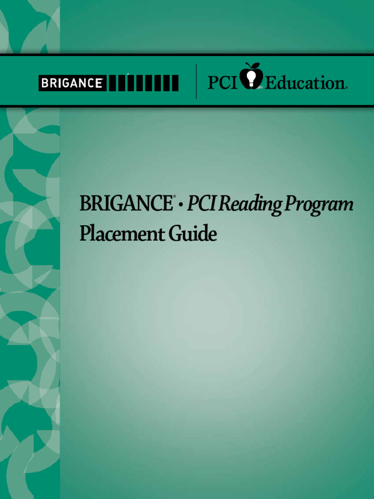 Brigance - Placement Guide: PCI Reading Program | PDF