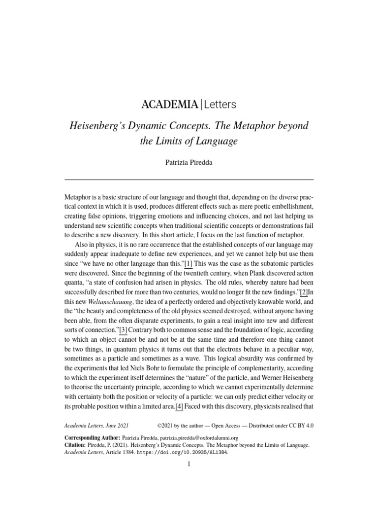 Heisenberg S Dynamic Concepts The Metaph | PDF