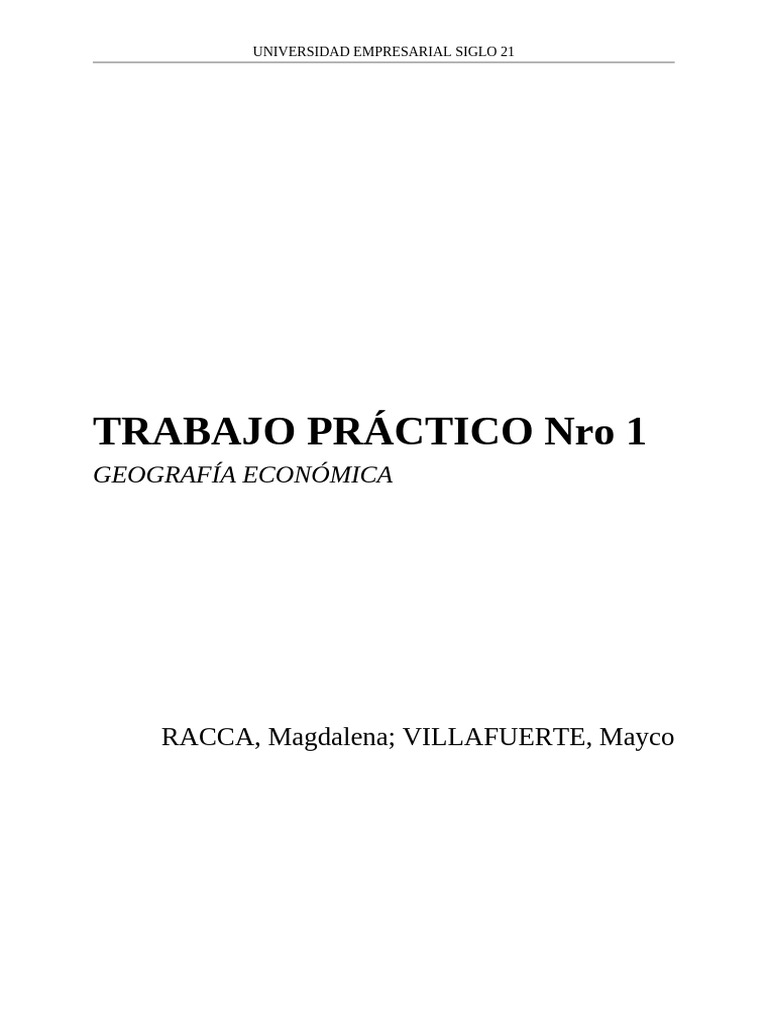 TP 1 Geografia Economica | PDF