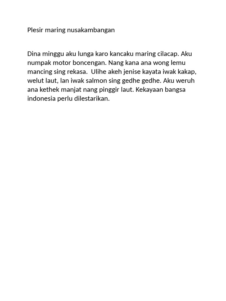 Plesir Maring Nusakambangan | PDF