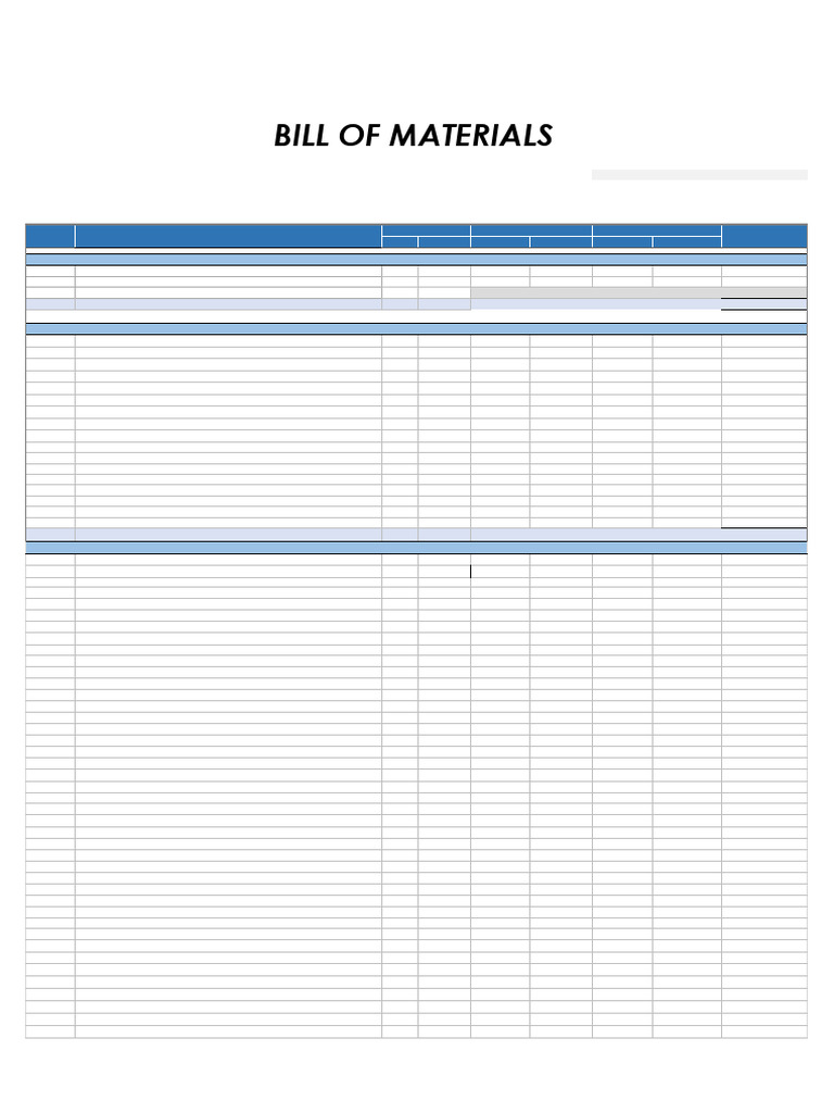 Bill of Materials | PDF