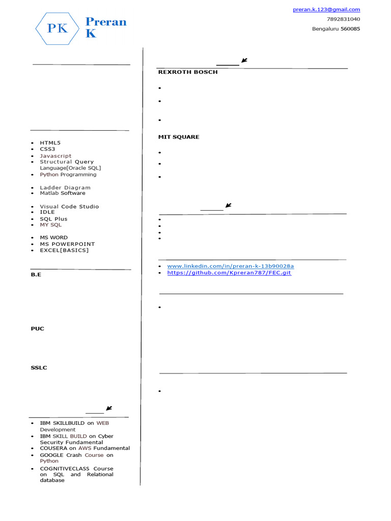 Preran Resume | PDF