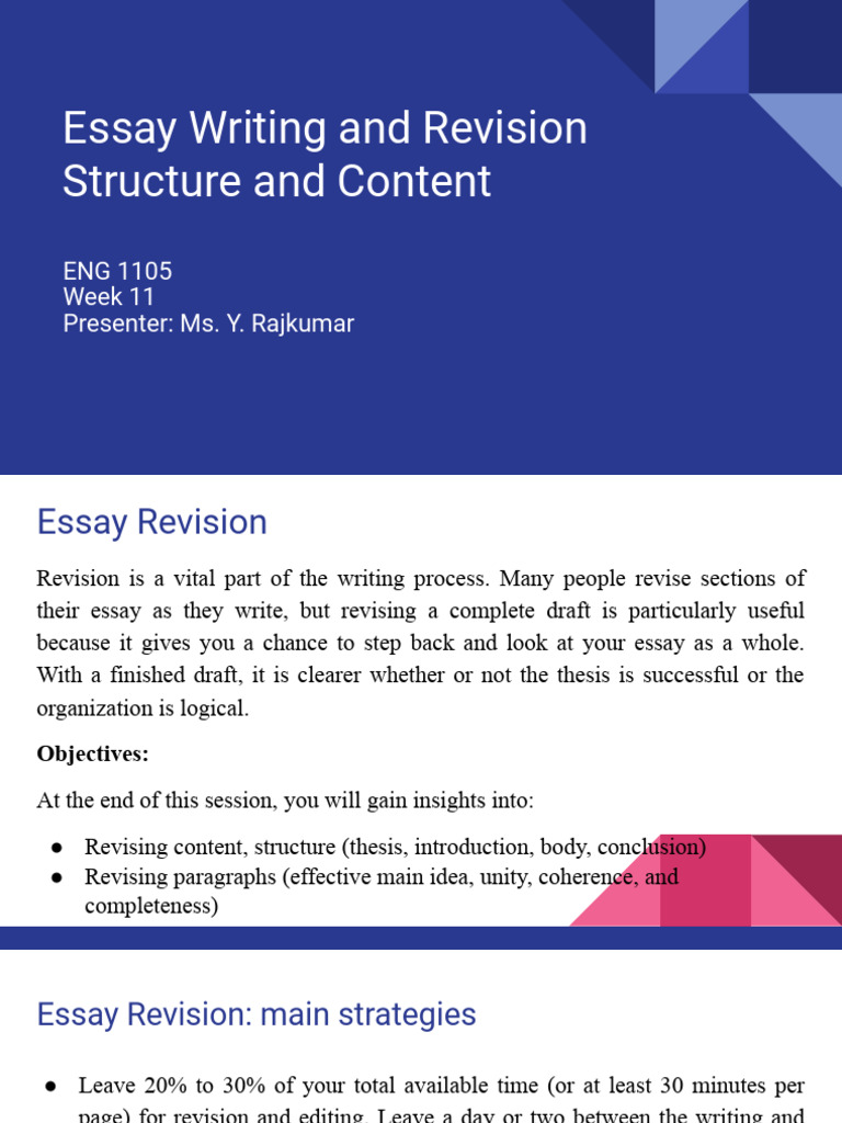 Essay Writing and Revision | PDF