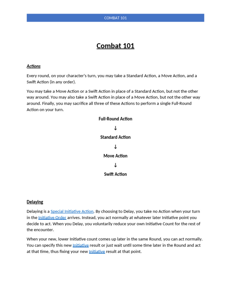Star Wars RPG Saga Combat 101 | PDF