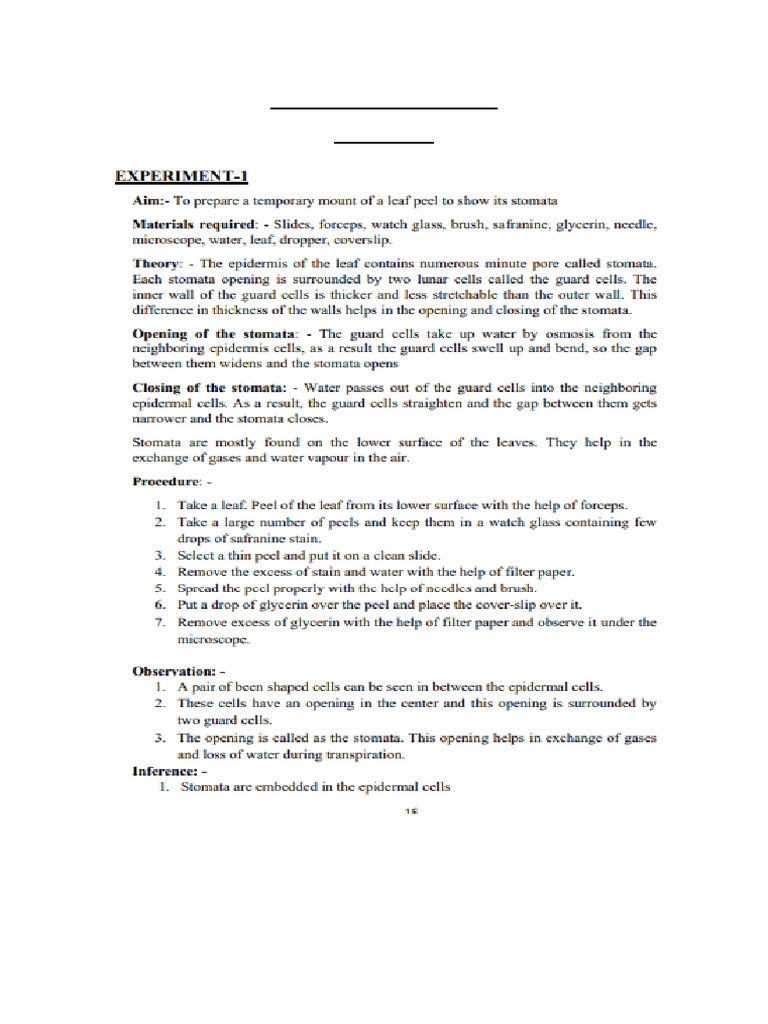 G10 PRACTICALS (To Be Written in Journal) | PDF