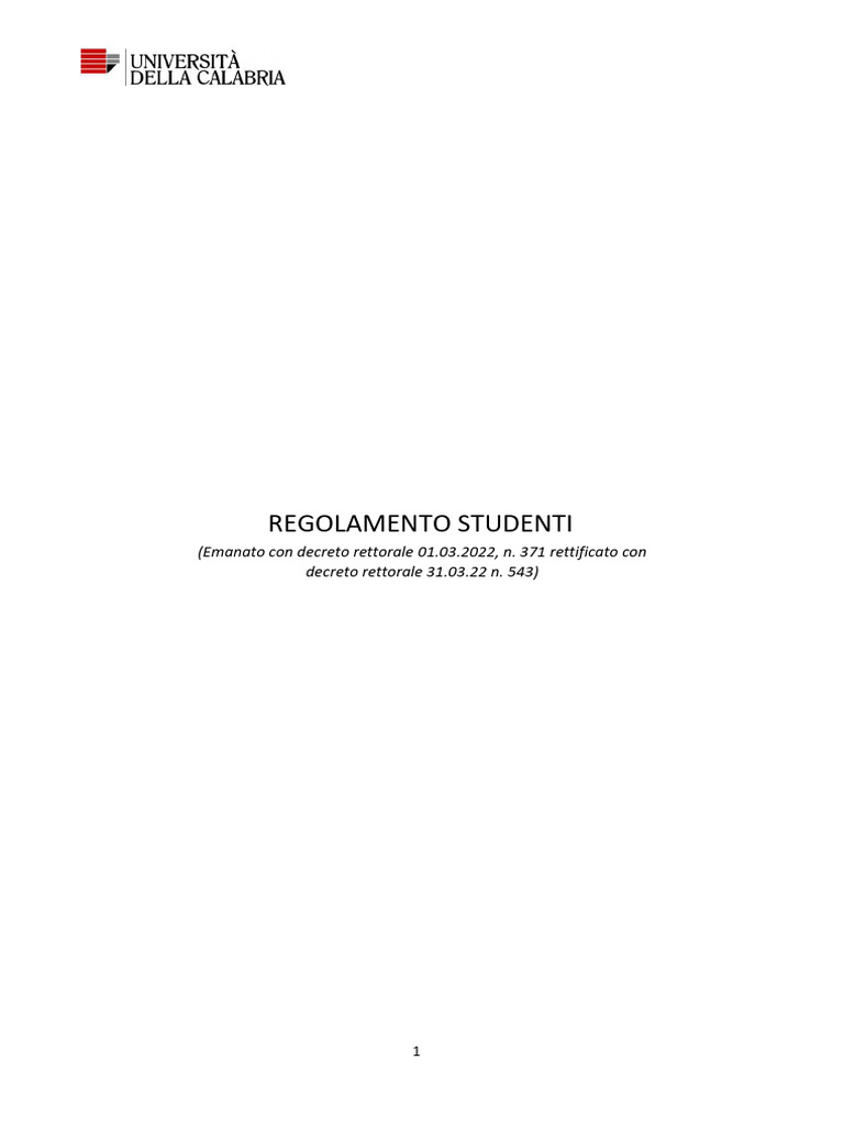 Regolamento Studenti | PDF