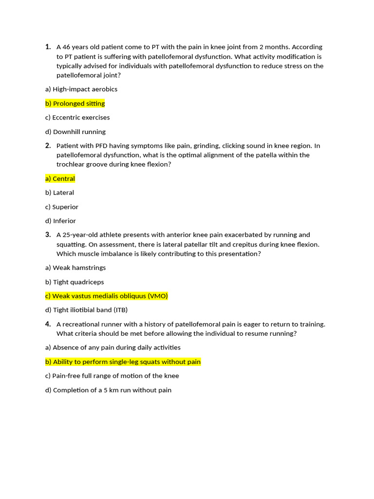 Boys MSK Final Paper MCQS | PDF