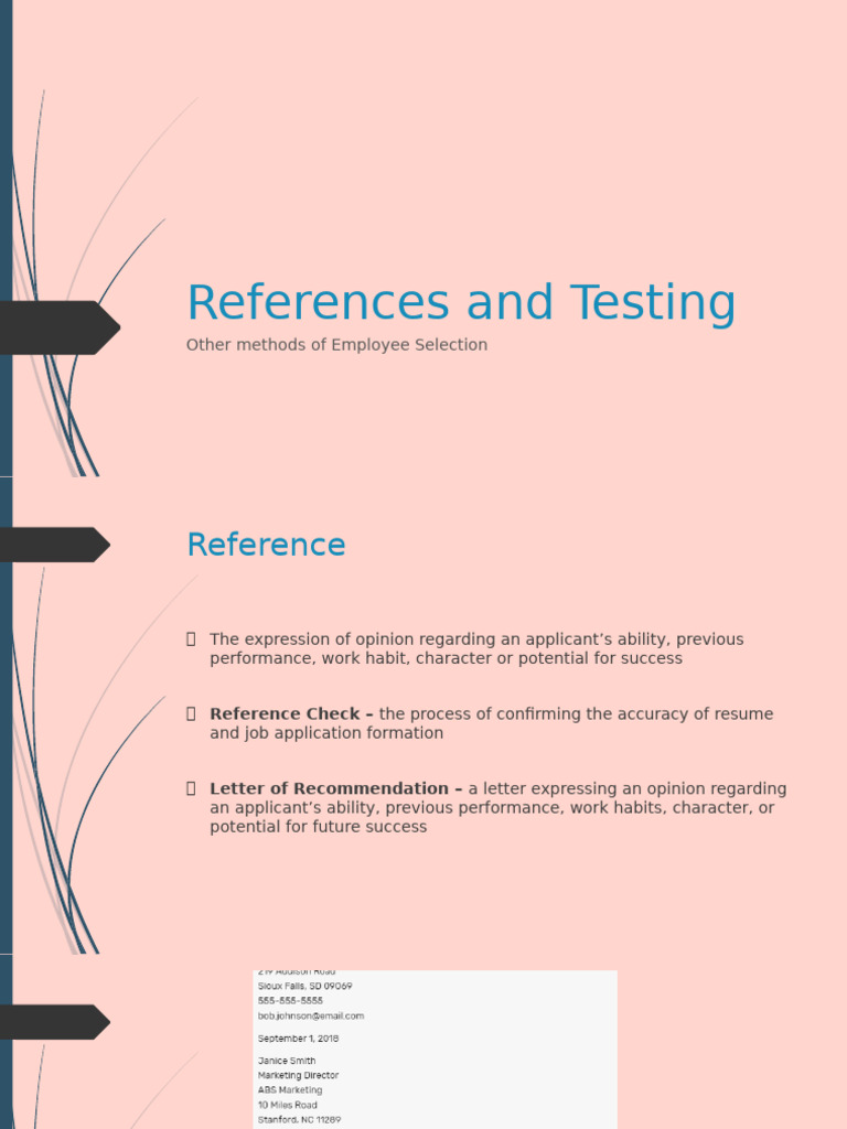 Employee Selection References and Testing | PDF
