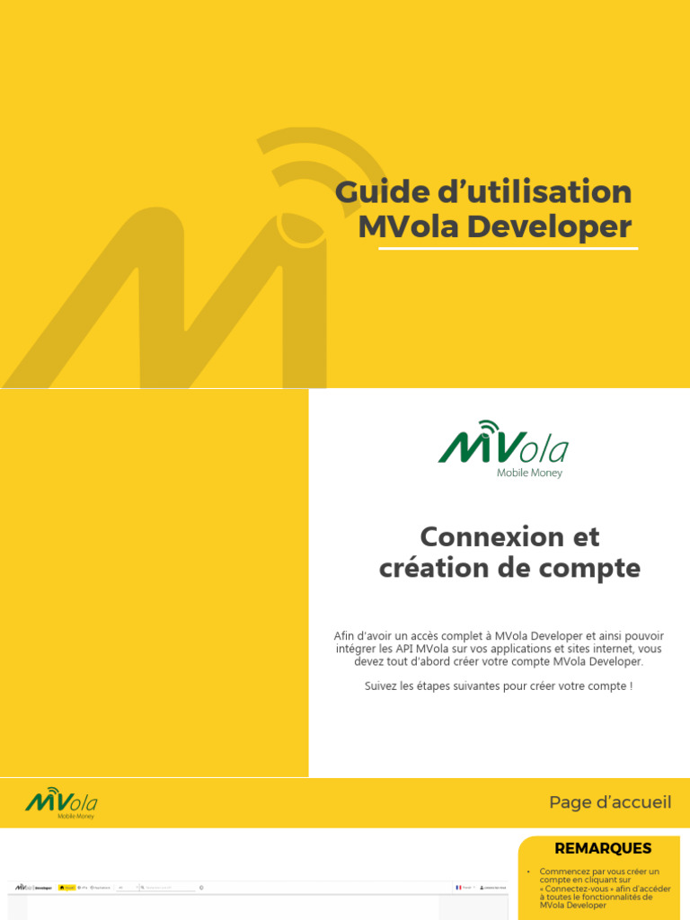Guide Dâ - Utilisation MVola Developer | PDF